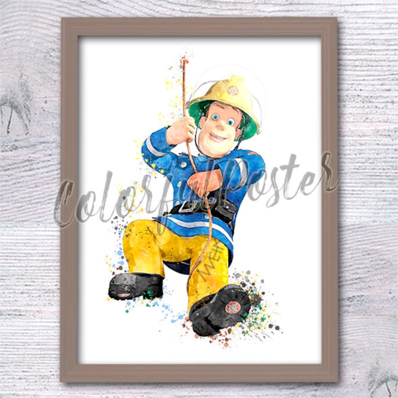Fireman Sam Poster Set of 4 Fireman Sam Wall Decor Fellow - Etsy