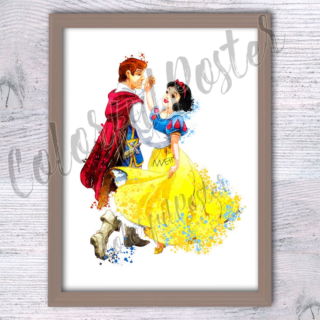 Prince Charming Poster Snow White Print Wall Decor Nursery Room Art ...