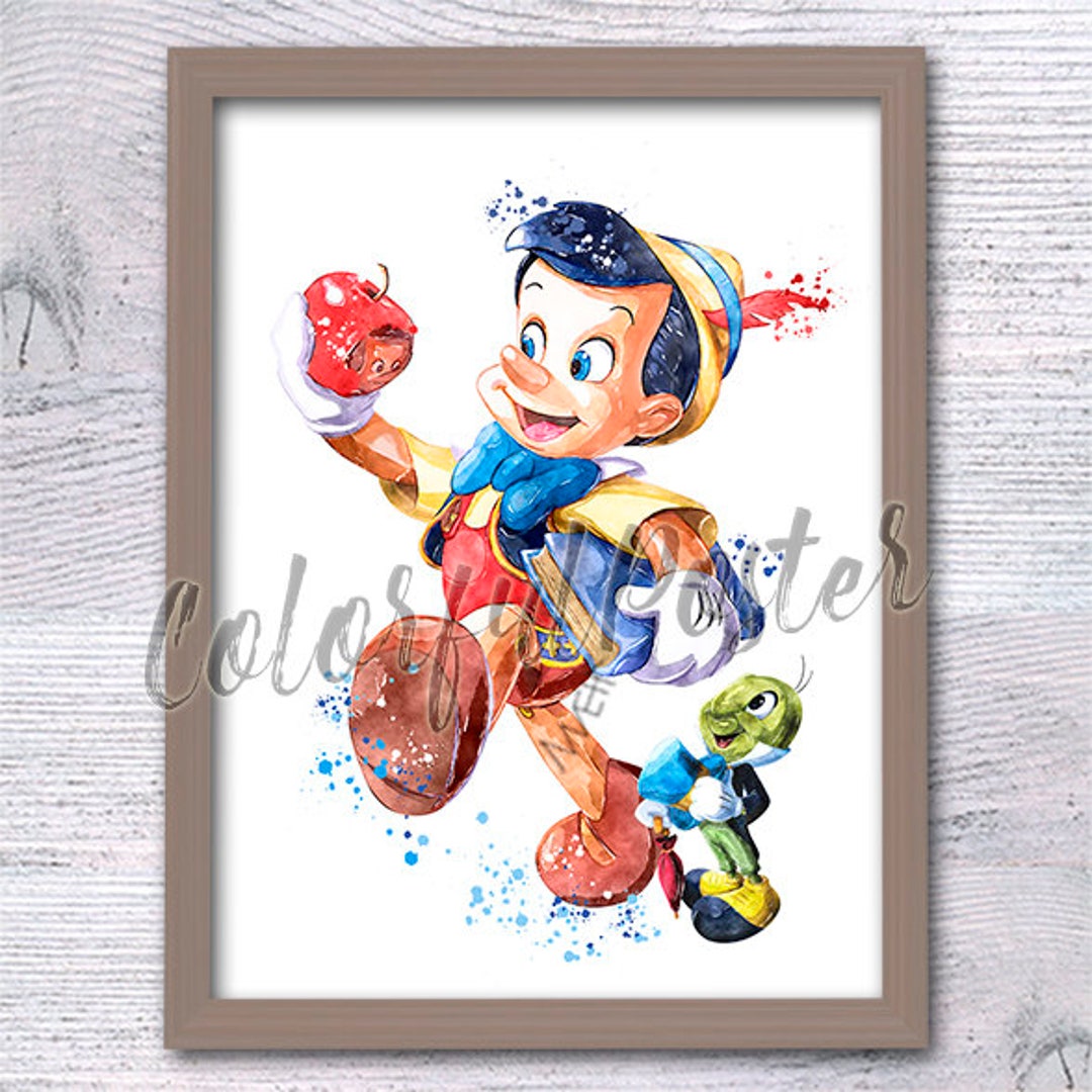 Pinocchio Poster Wall Decor Pinocchio Print Pinocchio Watercolor ...