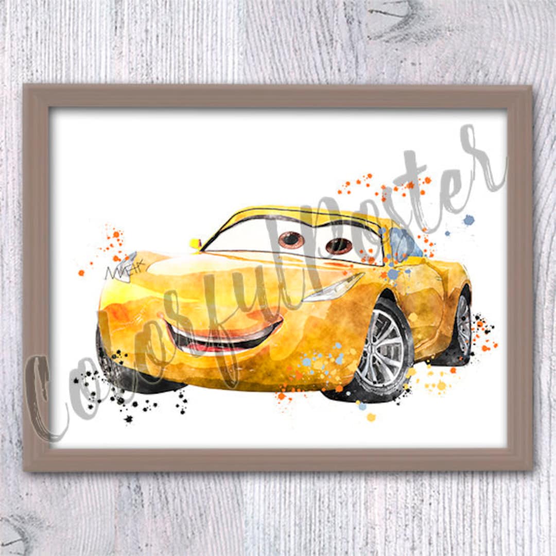 Cars Cruz Ramirez Poster Cars Wall Decor Cars Watercolor Cars Print ...