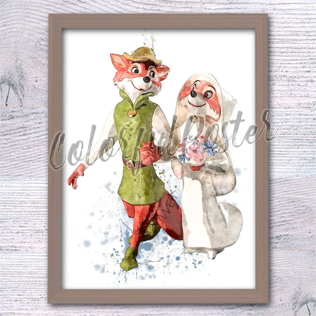 Robin Hood Print Maid Marian Poster Wall Decor Robin Hood and Maid ...