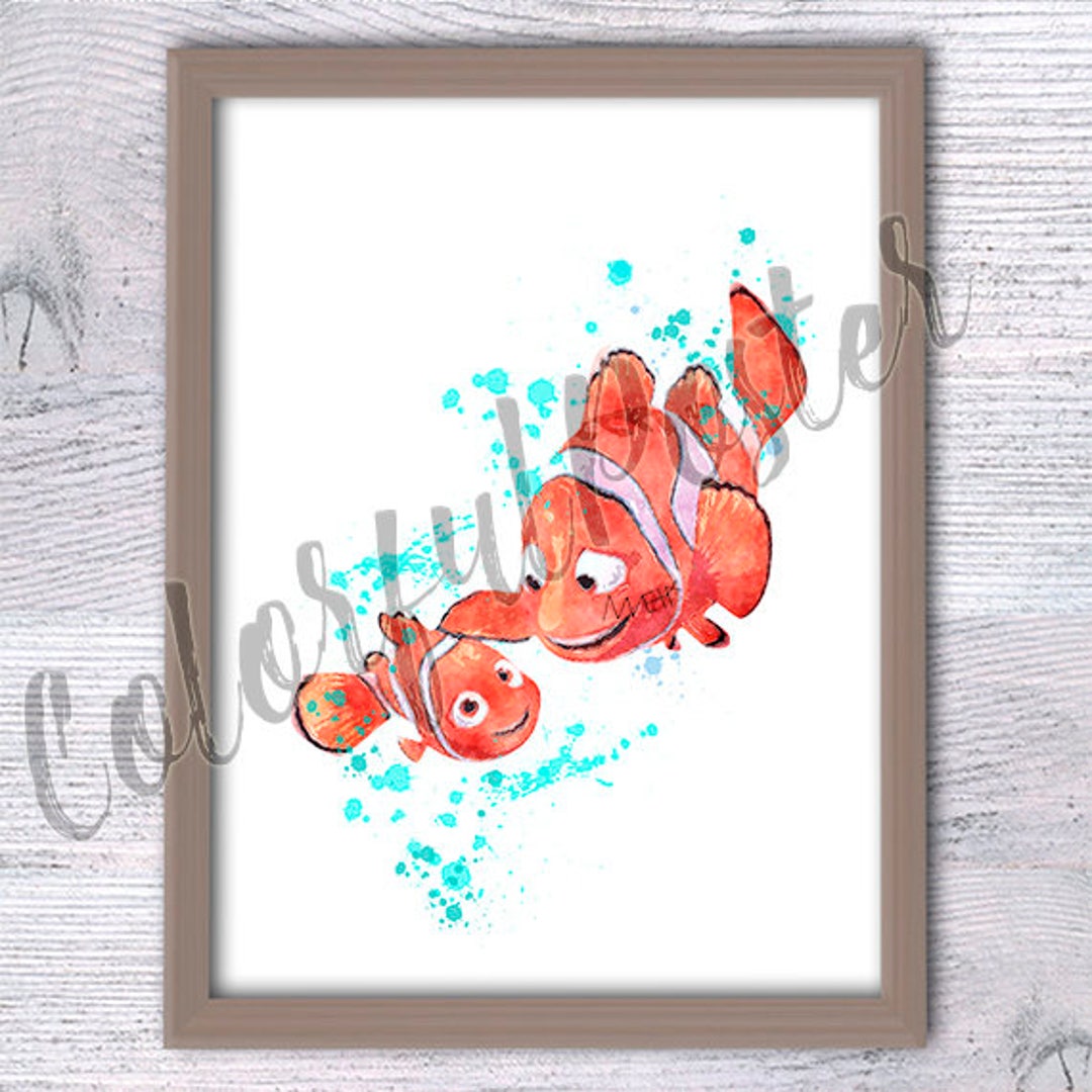Finding Nemo Poster Marlin and Nemo Animation Kids Room Decor Baby ...