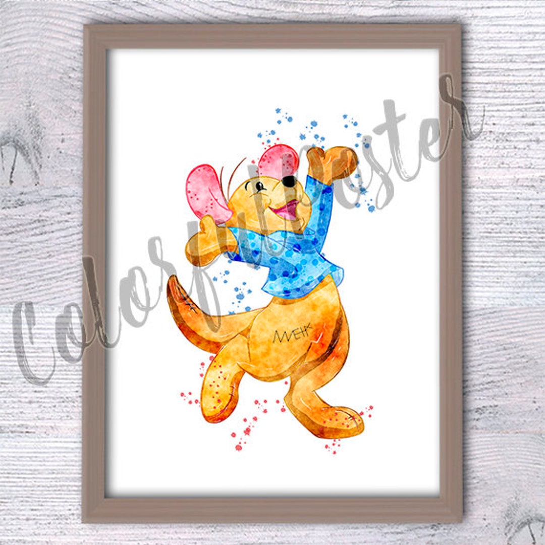 Winnie the Pooh Poster Roo Print Winnie Wall Decor Nursery Art Roo ...
