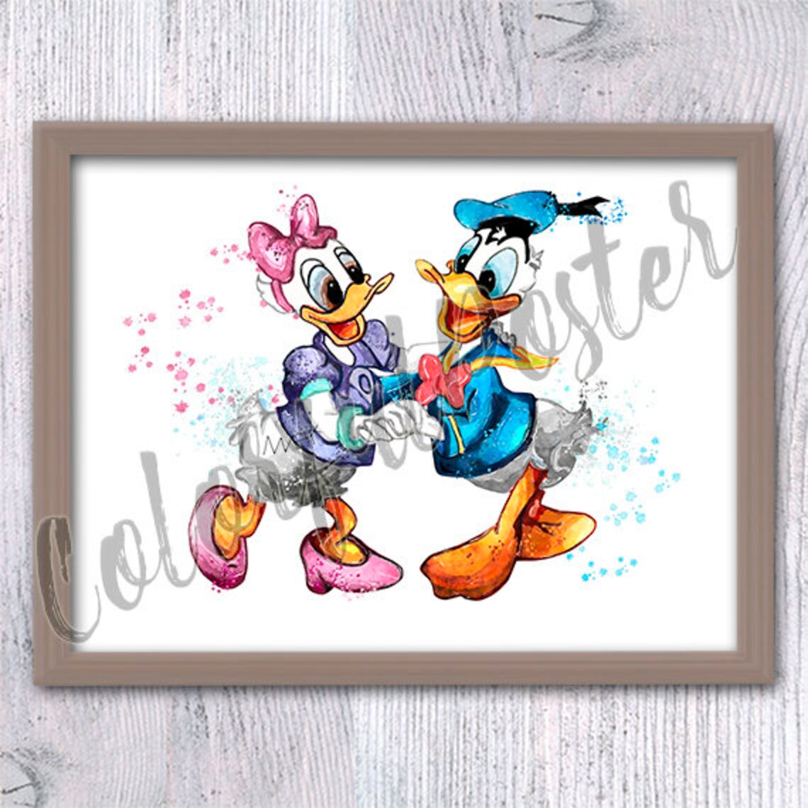 Donald Duck Poster Daisy and Donald Duck Print Wall Decor Kids - Etsy