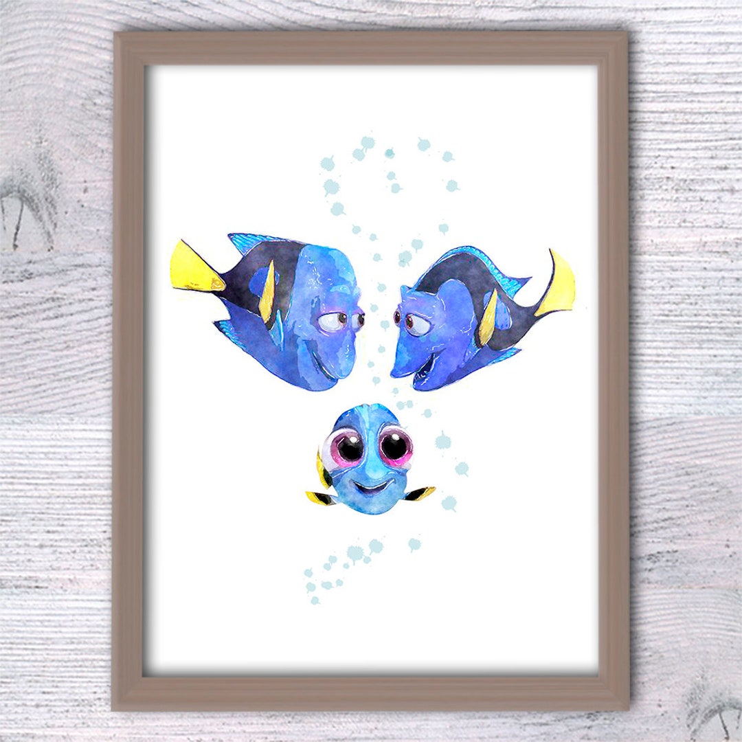 Buscando a Dory poster Little Dory y sus padres Dory print Dory ...