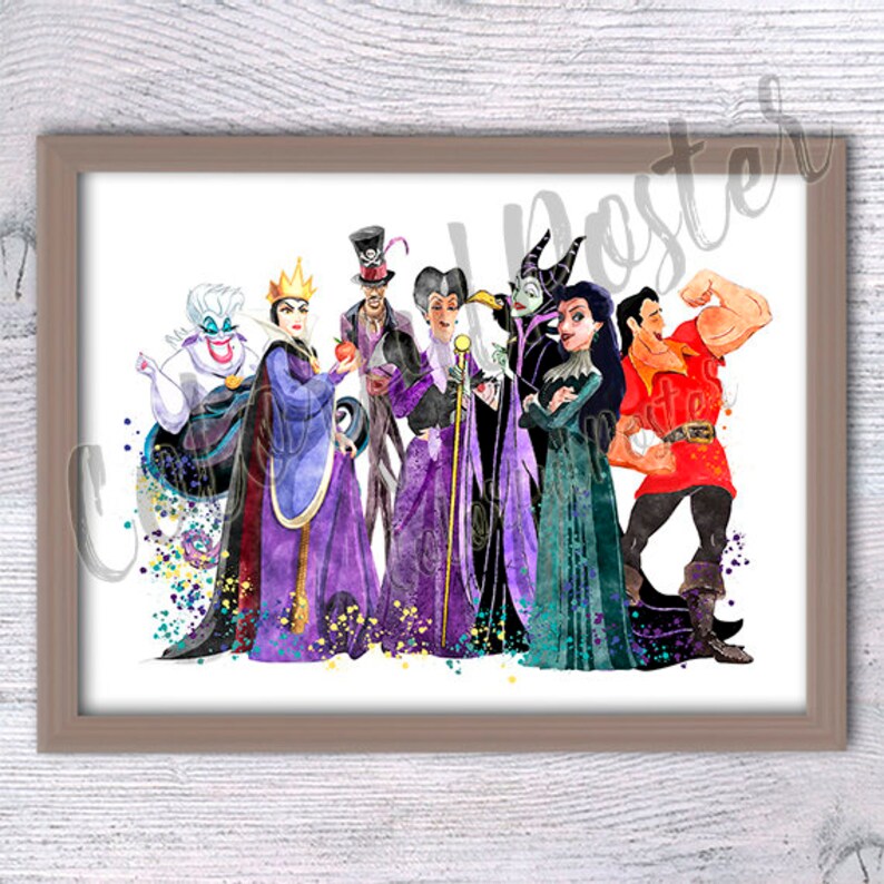 Disney Print Evil Queen Illustration Disney Villains Poster - Etsy