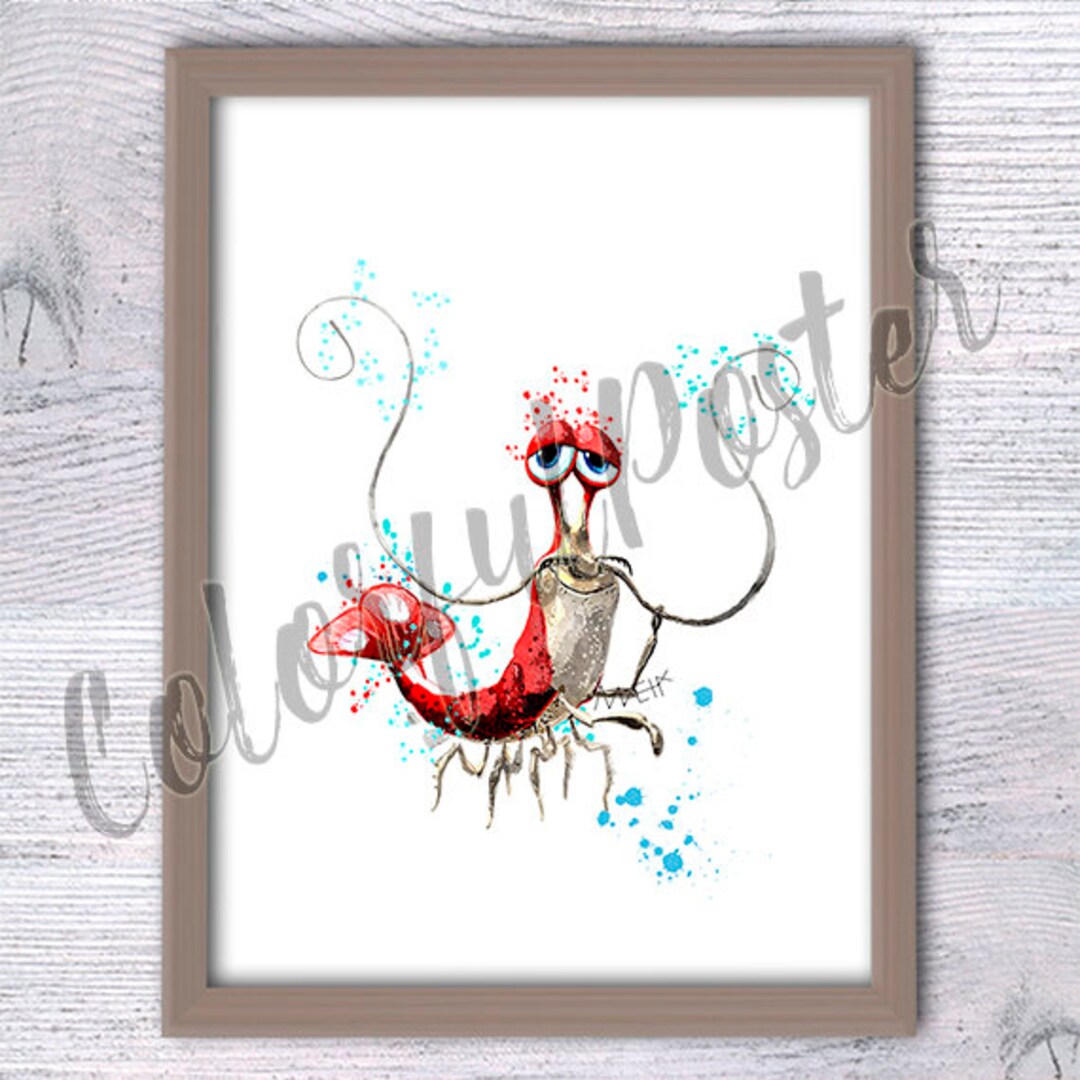 Finding Nemo Poster, Jacques Shrimp Print, Animation, Nursery Wall ...