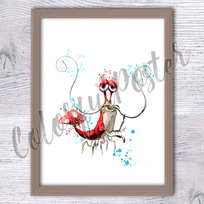 Finding Nemo Poster Jacques Shrimp Print Disney Animation - Etsy