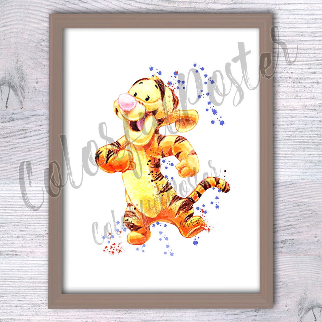 Tigger print Winnie lourson affiche décoration murale Baby Tigger print ...