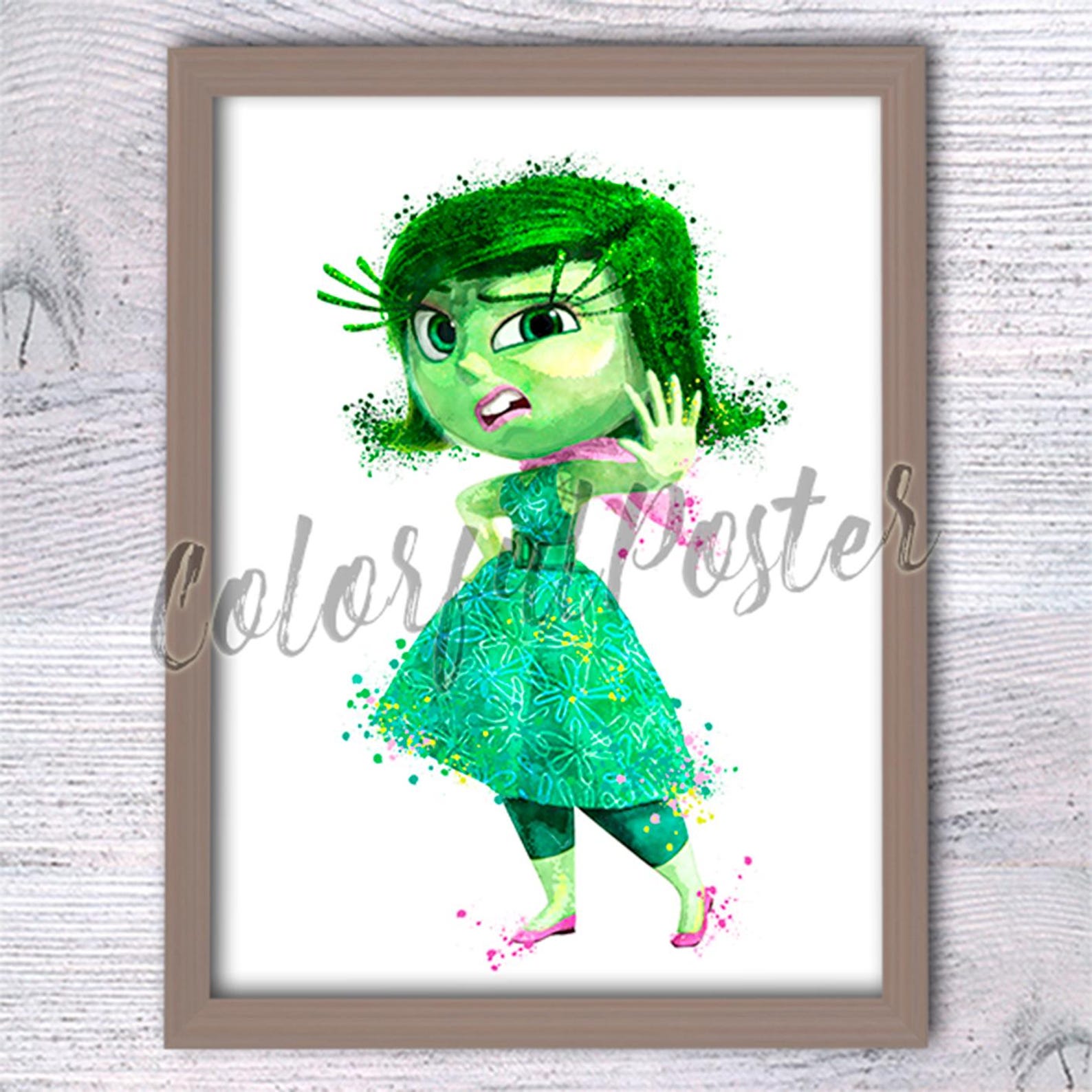 Inside Out Disgust Poster Disgust Inside Out Print Kids Room Wall Art ...