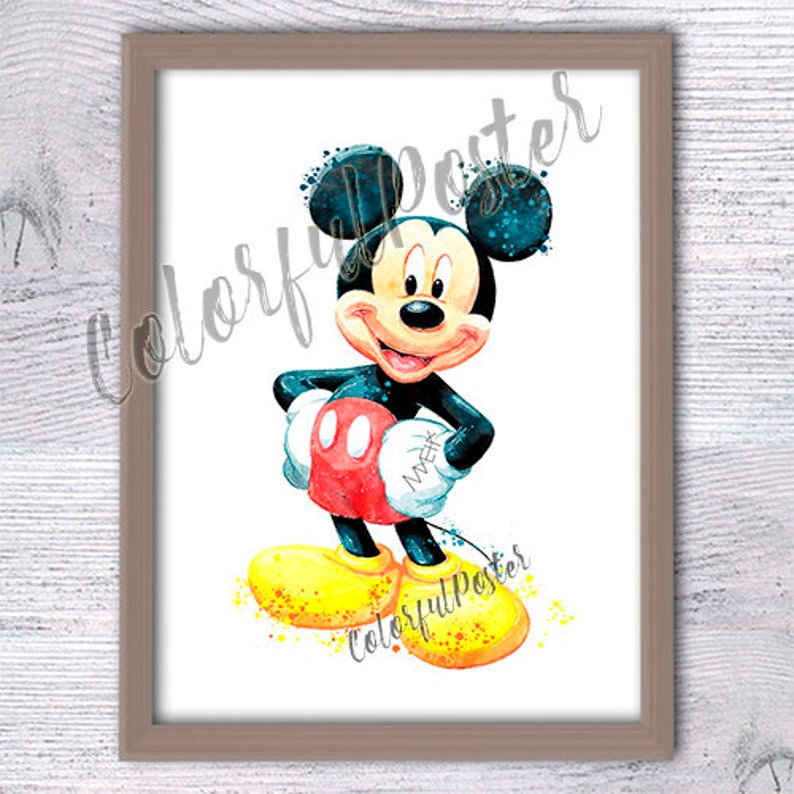 Mickey Mouse Poster Set of 6 Disney Wall Decor Mickey and - Etsy