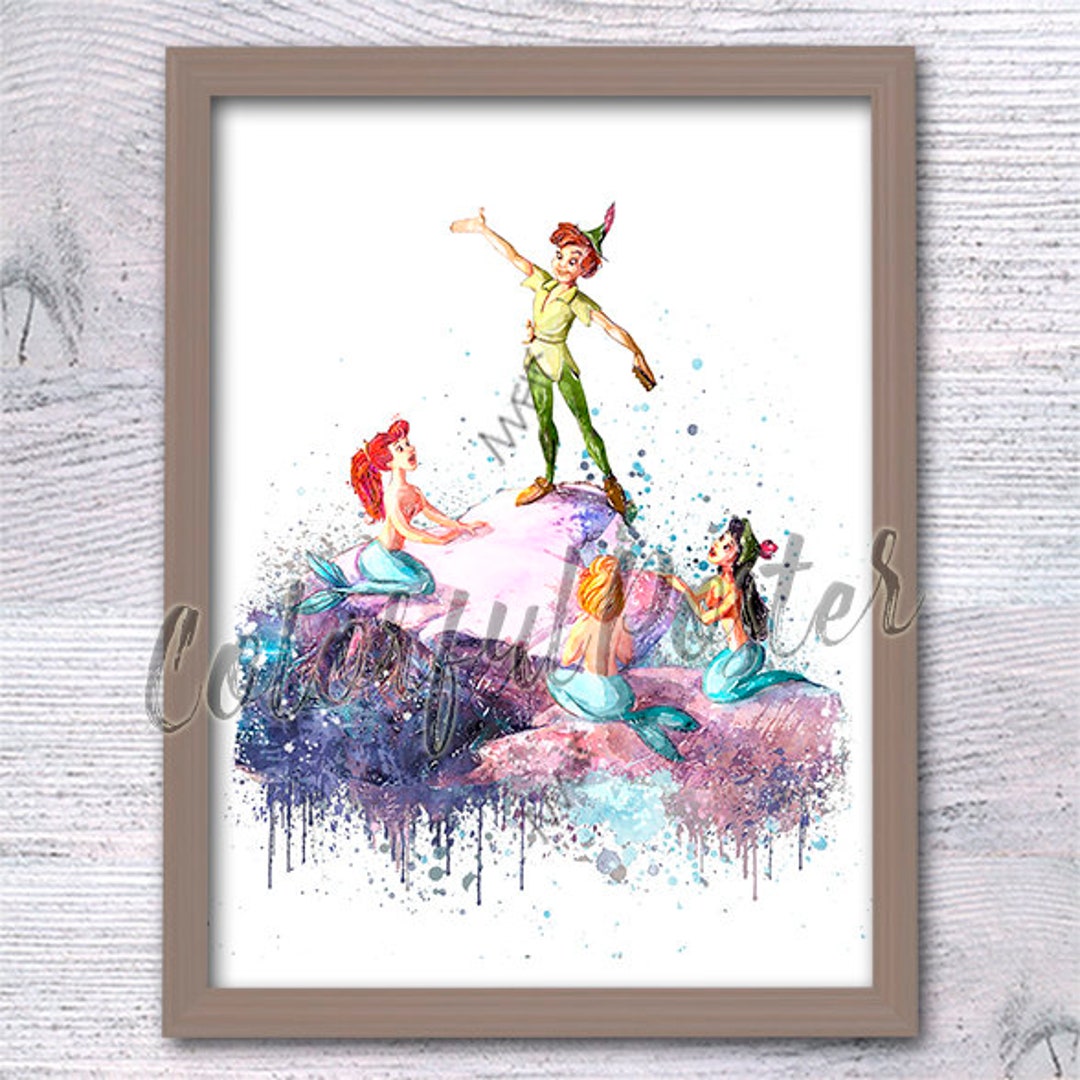 Peter Pan Poster Peter Pan Lagoon Peter Pan Wall Decor Nursery Art ...
