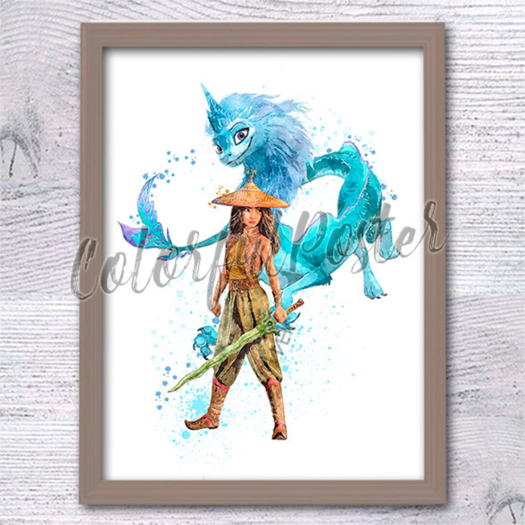 Raya and Sisu Wall Decor, Raya and the Last Dragon Print, Sisu Poster ...