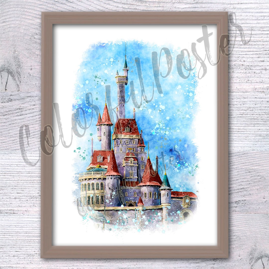 Belle Castle Poster Princess Belle Castle Print Beauty and the Beast ...