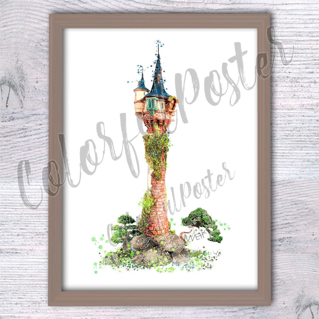 Rapunzel Tower Print Wall Decor Castle Poster Rapunzel Castle Print ...