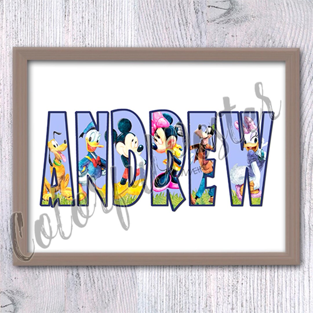 Mickey Mouse Custom Name Personalized Name Print Customized Disney ...