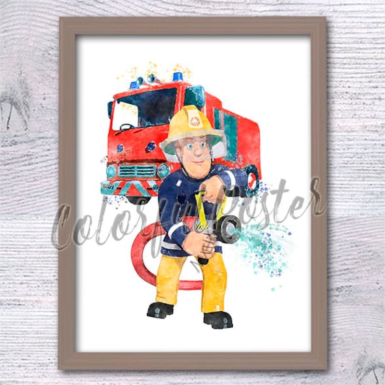 Fireman Sam Poster Set of 4 Fireman Sam Wall Decor Fellow - Etsy