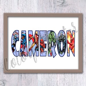 Personalized Name Poster Personalized Superhero Name Custom - Etsy