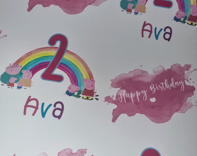 Personalised Peppa Pig Wrapping Paper - Etsy