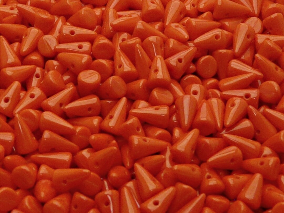 50pcs Czech Pressed Glass Spike Beads 5x8mm Coralline - Etsy