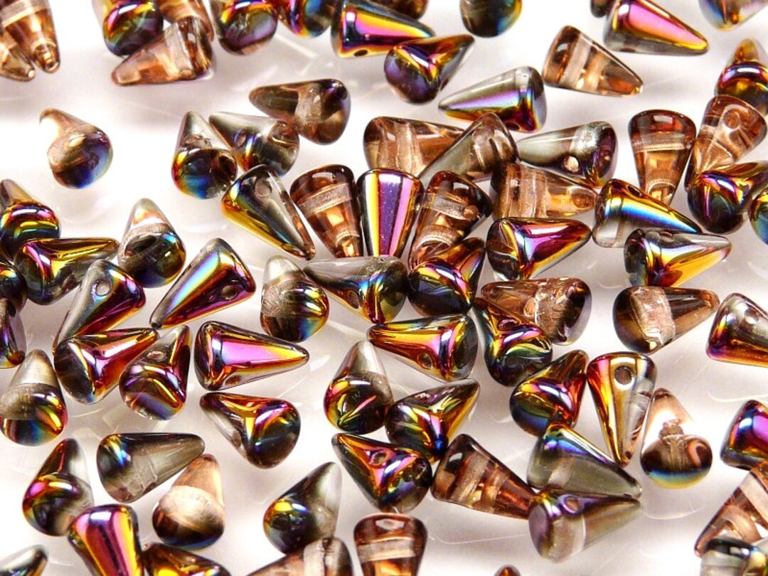 50pcs Czech Pressed Glass Spike Beads 5x8mm Crystal Sliperit - Etsy