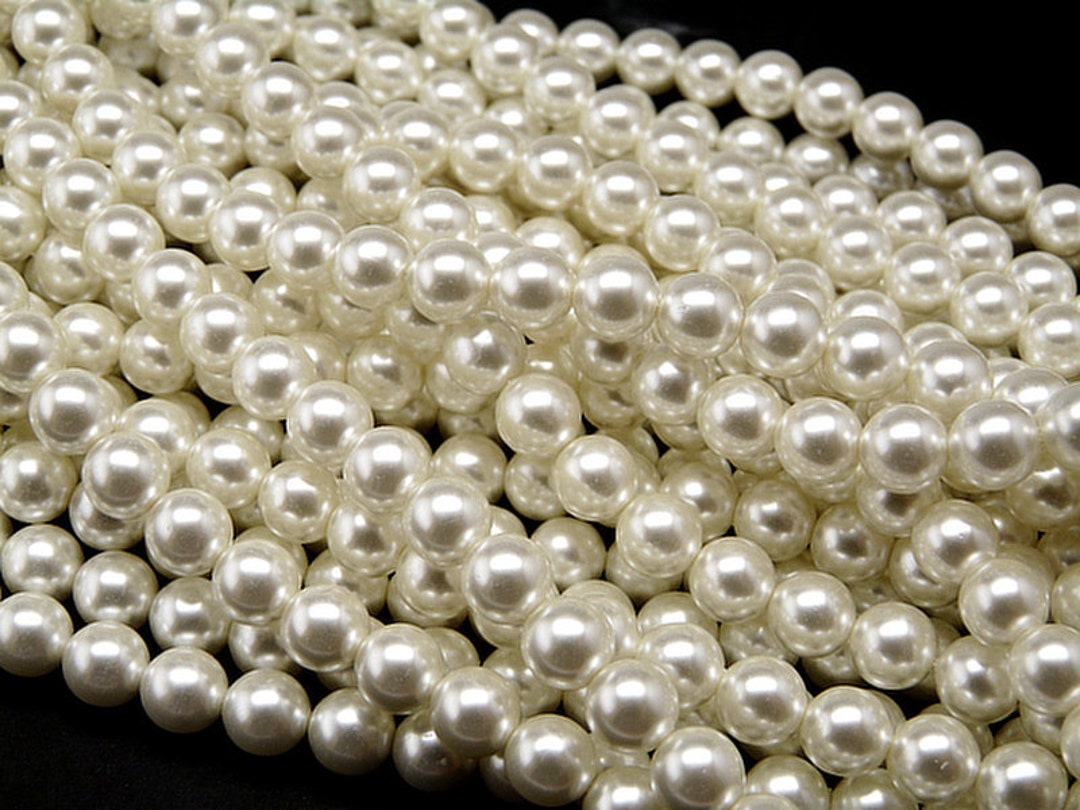 25pcs Czech Glass Imitation Pearls Round 8mm White Snow - Etsy