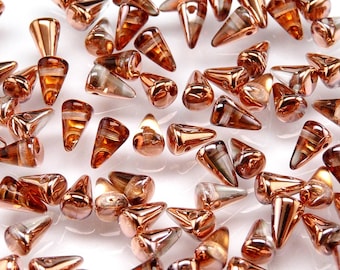 50pcs Czech Pressed Glass Spike Beads 5x8mm Crystal AB - Etsy