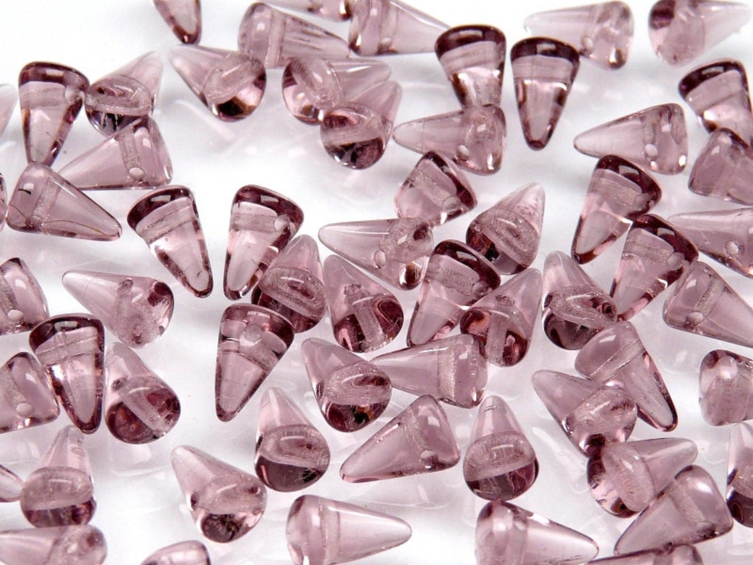 50pcs Czech Pressed Glass Spike Beads 5x8mm Amethyst - Etsy