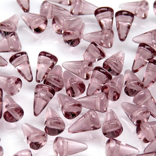 50pcs Czech Pressed Glass Spike Beads 5x8mm Crystal AB | Etsy