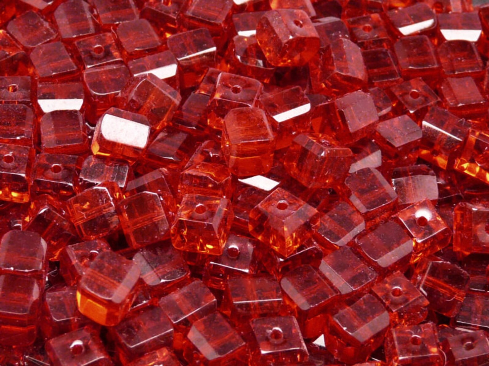 10pcs Czech Fire-polished Faceted Glass Cube Beads 6mm Ruby - Etsy