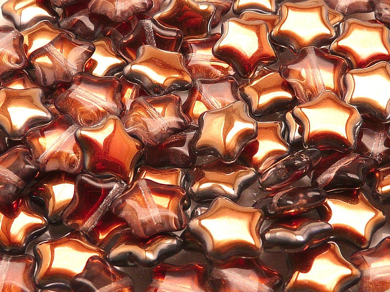 25pcs Czech Pressed Glass Star Beads 12mm Crystal Santander | Etsy