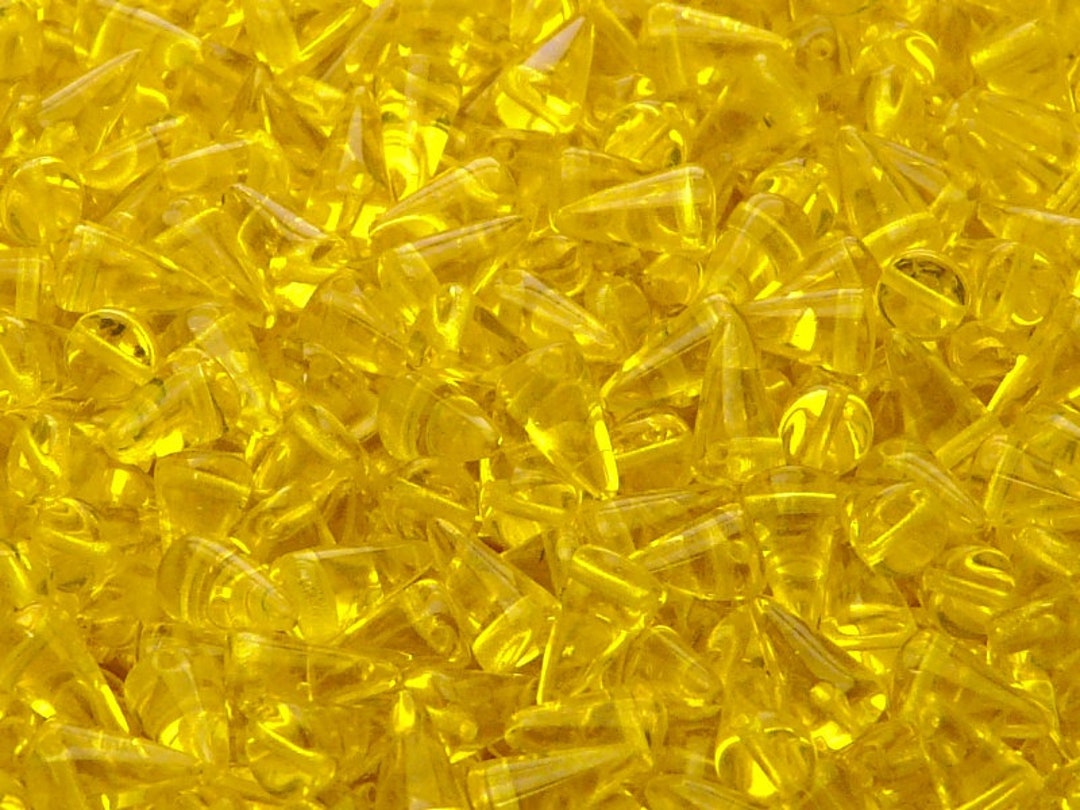 50pcs Czech Pressed Glass Spike Beads 5x8mm Amber - Etsy