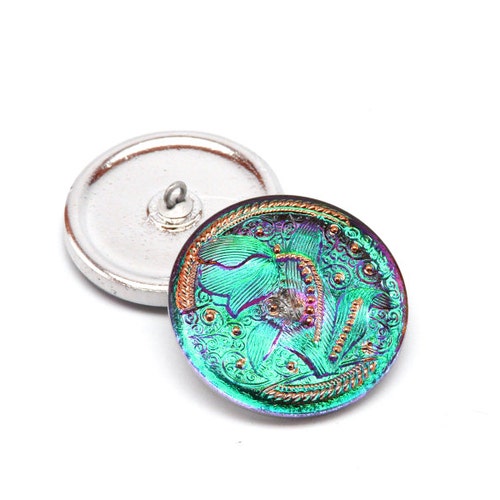 1pc Czech Hand Made Art Glass Button Dragonfly Round 18mm Ruby - Etsy