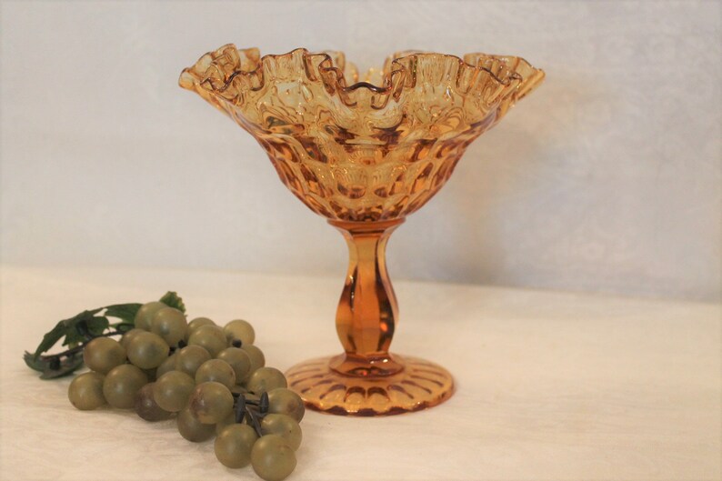 Vintage Fenton Glass Large Pedestal Candy Dish Colonial | Etsy