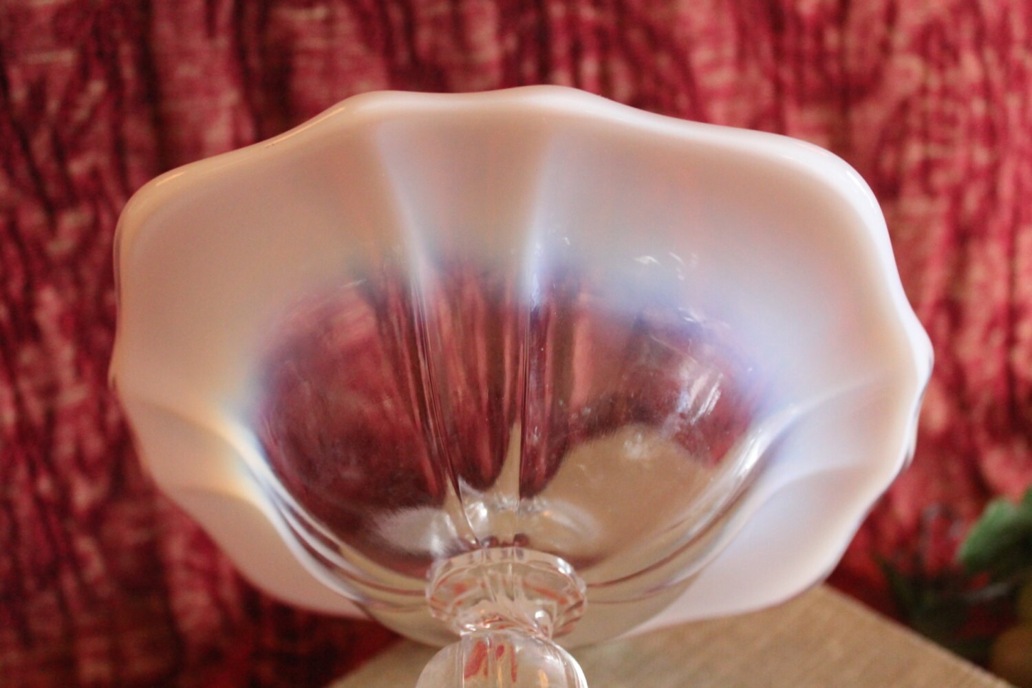 Fenton Art Glass French Opalescent Compote or Pedestal Bowl in | Etsy