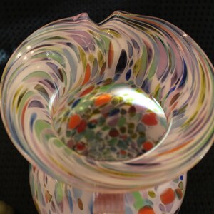 Joe Deanda Spatter Glass Large Water Pitcher With Pink Handle ...