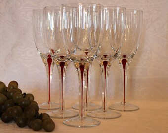 Red Water Goblets Glasses - Etsy