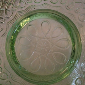 Antique Jefferson Glass Green Opalescent Novelty Bowl #247 - Many Loops ...