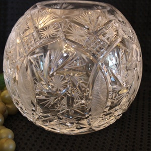 Avitra Cut Lead Crystal 6" Rose Bowl - Williamsburg Pattern With ...