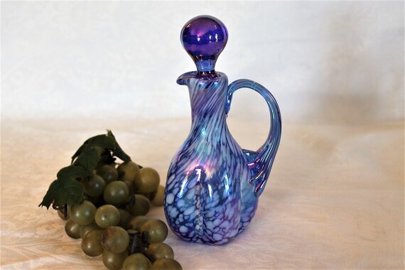 1984 Levay Glass Cruet Bottle With Stopper Iridescent - Etsy