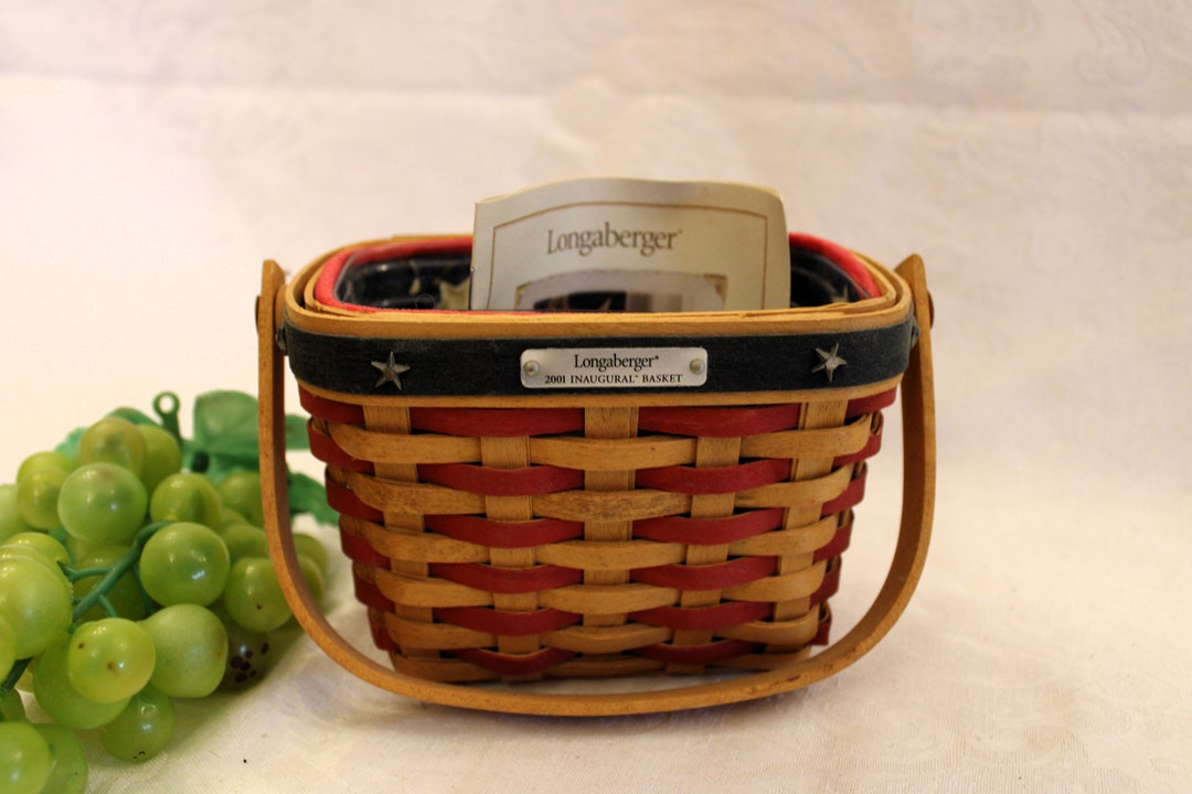 Longaberger 2001 Inaugural Basket - Red and Blue Stripes With Pewter ...