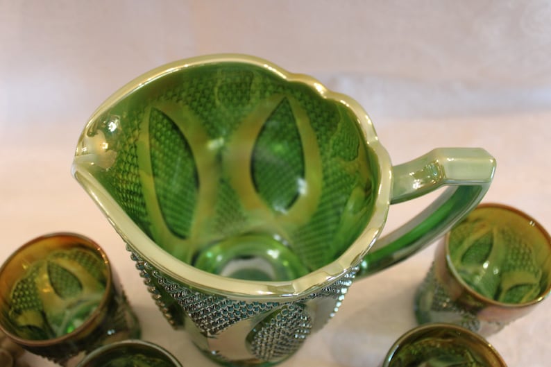 RARE Gorgeous Westmoreland for Levay Glass Opalescent Green | Etsy