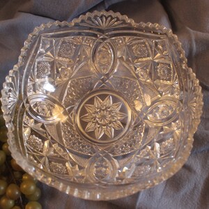 Gorgeous Antique Higbee Glass EAPG 9" Serving Bowl - ALPHA Pattern ...