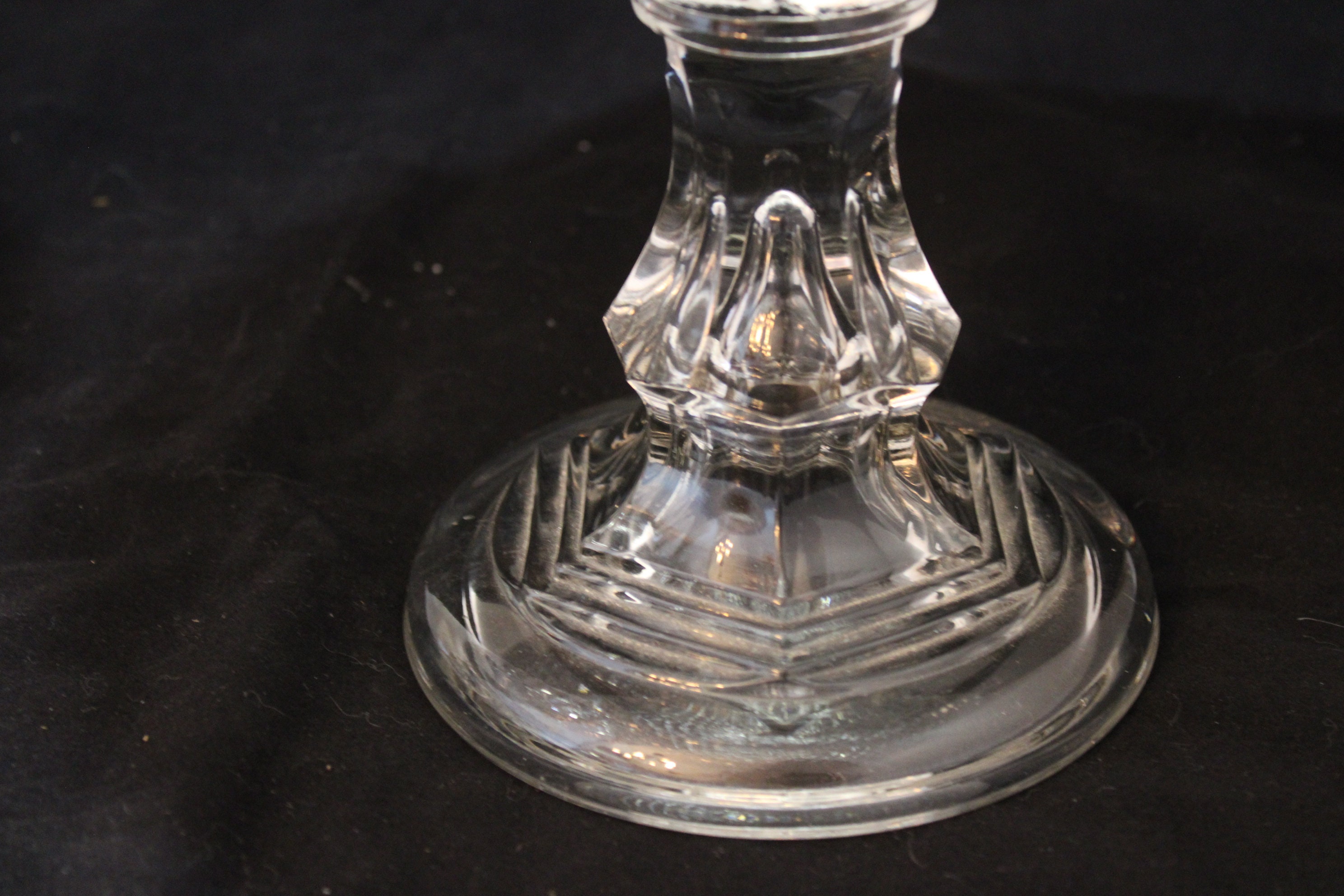 Pair of 1860s New England Glass 14" Large Covered Compotes - Mitre ...