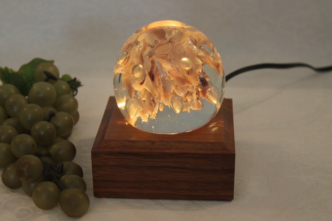 Beautiful Monte Dunlavy Glass Paperweight With White and Lavender ...