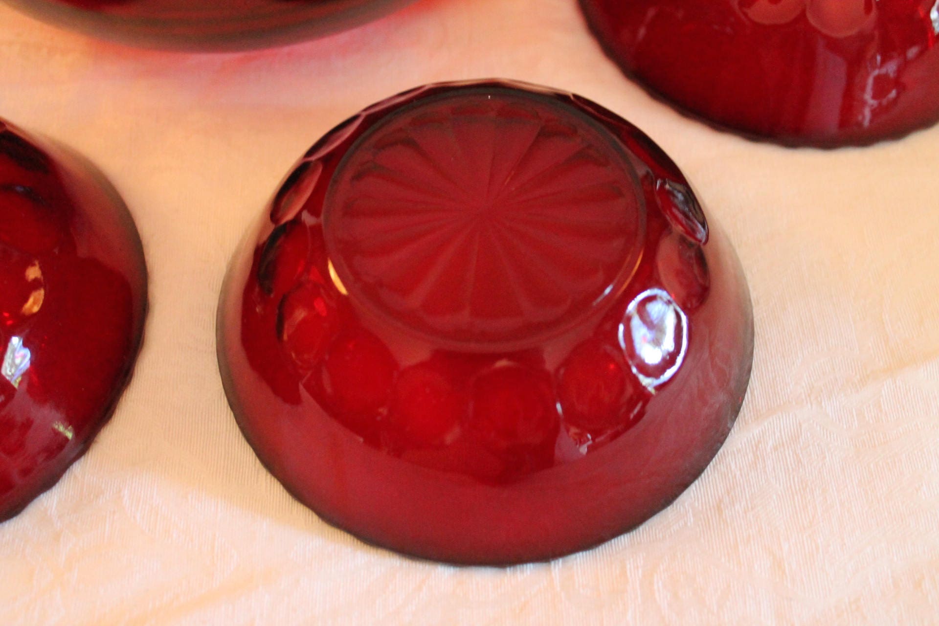 Anchor Hocking Royal Ruby 5 Piece Berry Bowl Set - Service for 4 ...