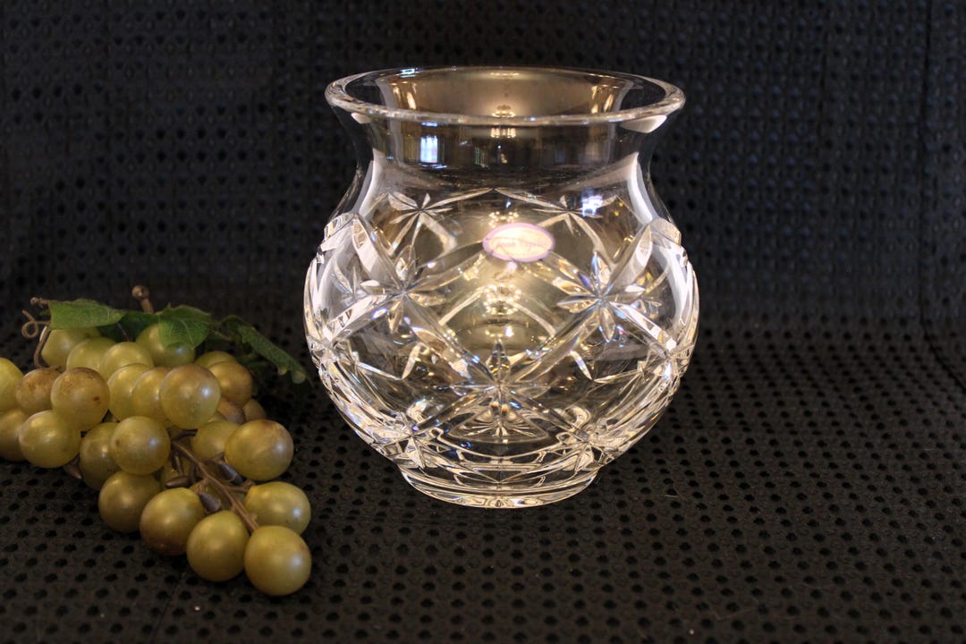Vintage Ofnah 24% Lead Crystal 5.5" Vase - Made in Poland, Excellent ...