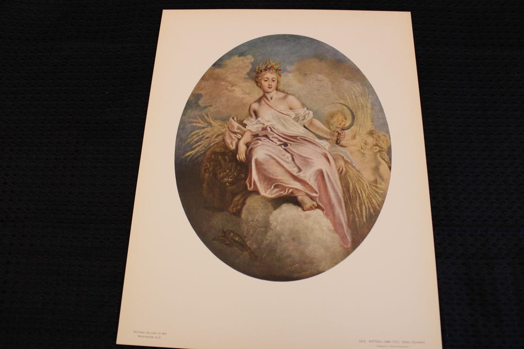 Ceres, the Goddess of Harvest (summer) by Watteau Fine Art Lithograph ...