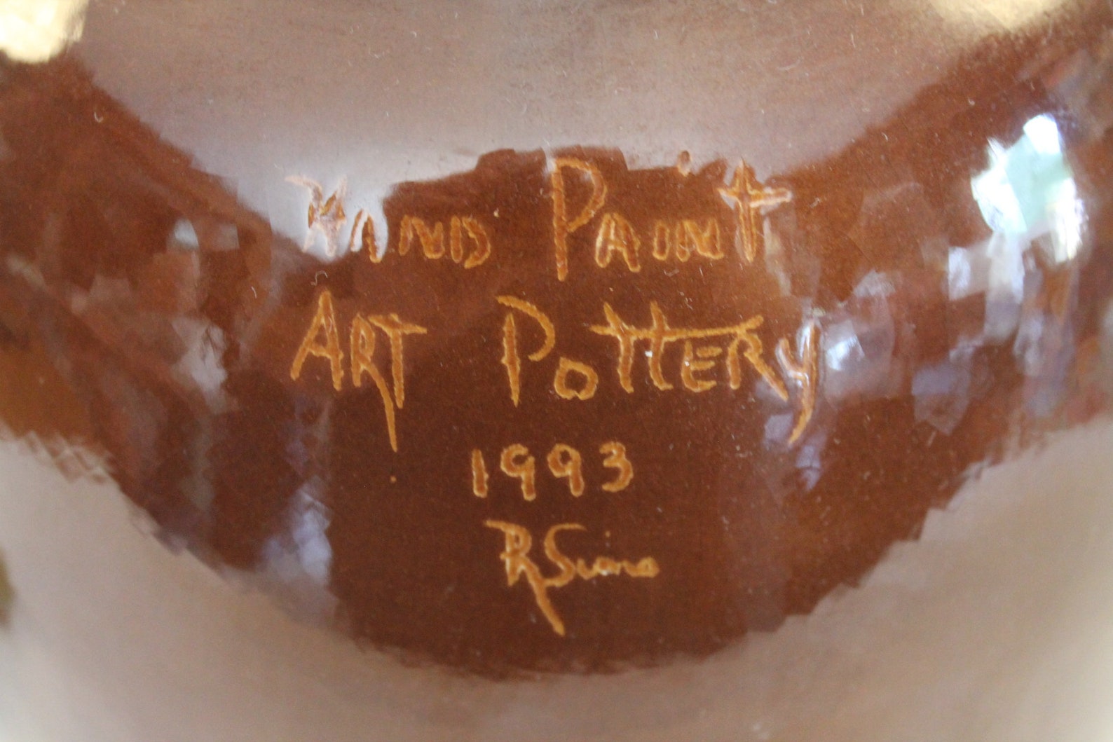 1993 Rick Wisecarver Pottery 10" Pig Ear Crock or Vase - Native ...