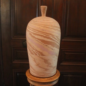 Vintage Dick Studley Handcrafted Pottery 22" Egyptian Paste Vessel ...